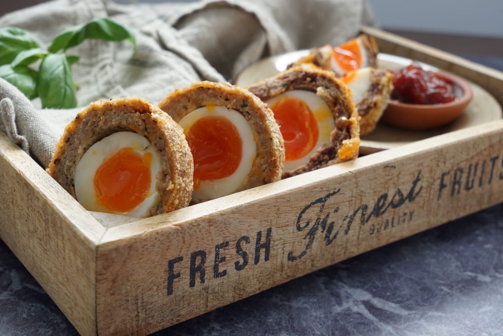 Hatch eggs? It's the Scotch variety at their new Sunday produce market ...